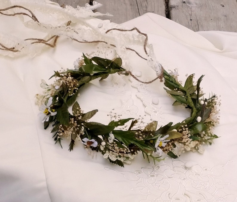 Botanical Greenery Flower Crown Spring Headdress Bridal Flower | Etsy