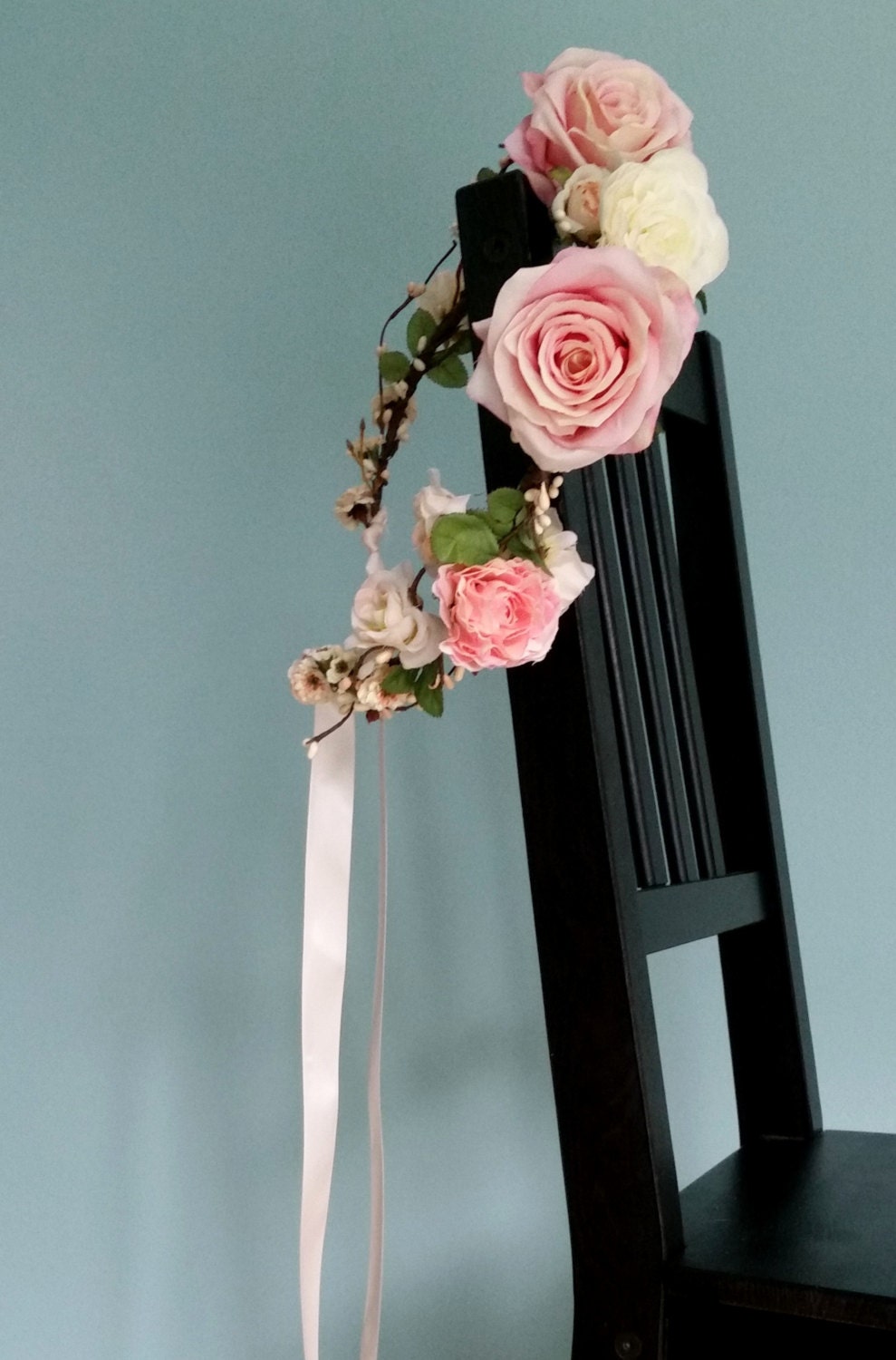 Pony Flower crown pink peach horse photo prop hair wreath | Etsy