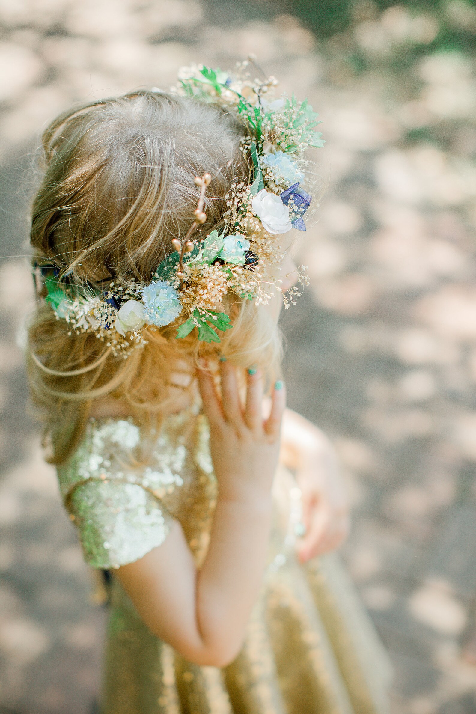 Flower Girl Halo Blue Dried Flower Crown Lavender Wedding Accessories ...