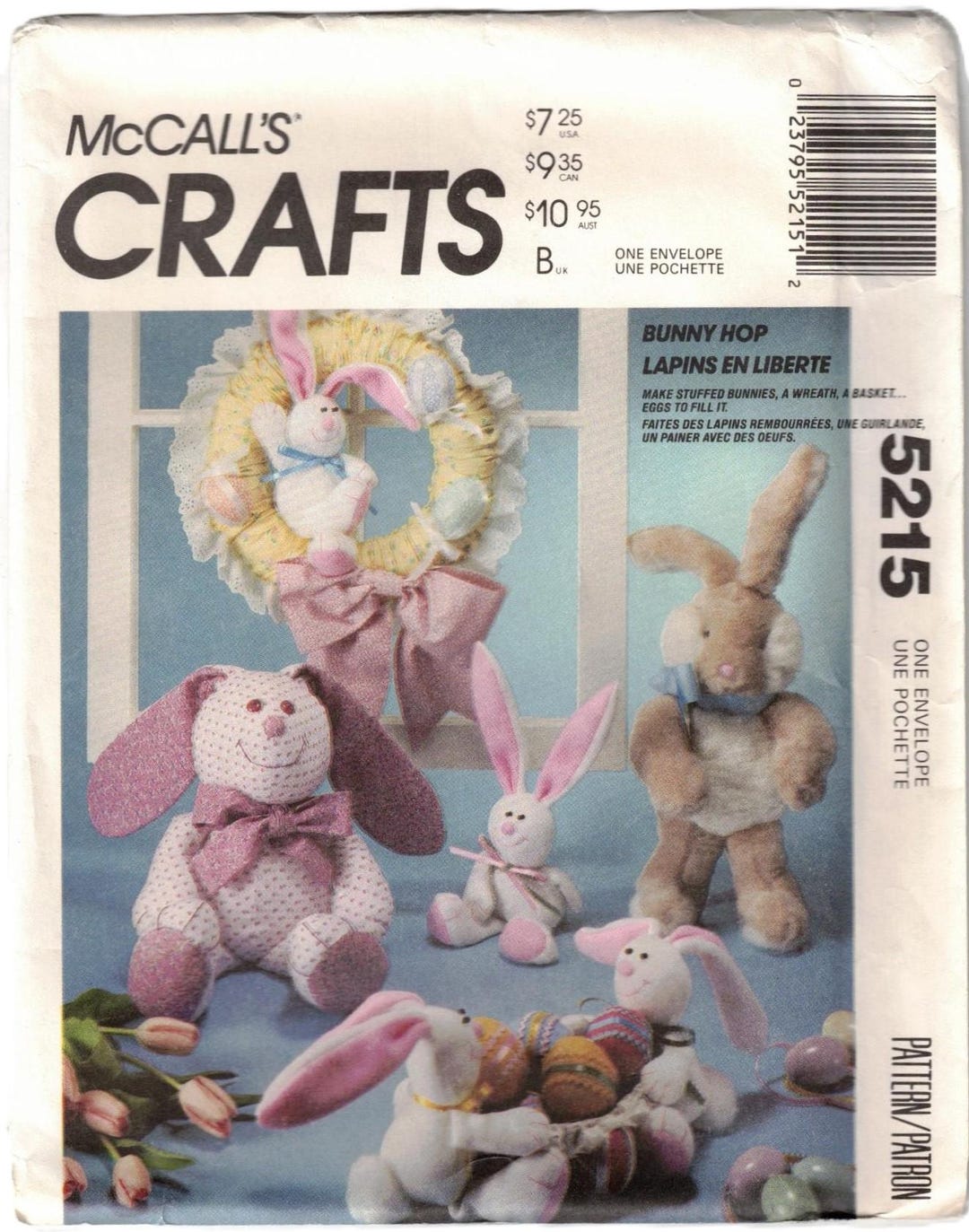 Easter Bunny Package, (stuffed Bunnies, Wreath, Easter Basket), Mccall ...