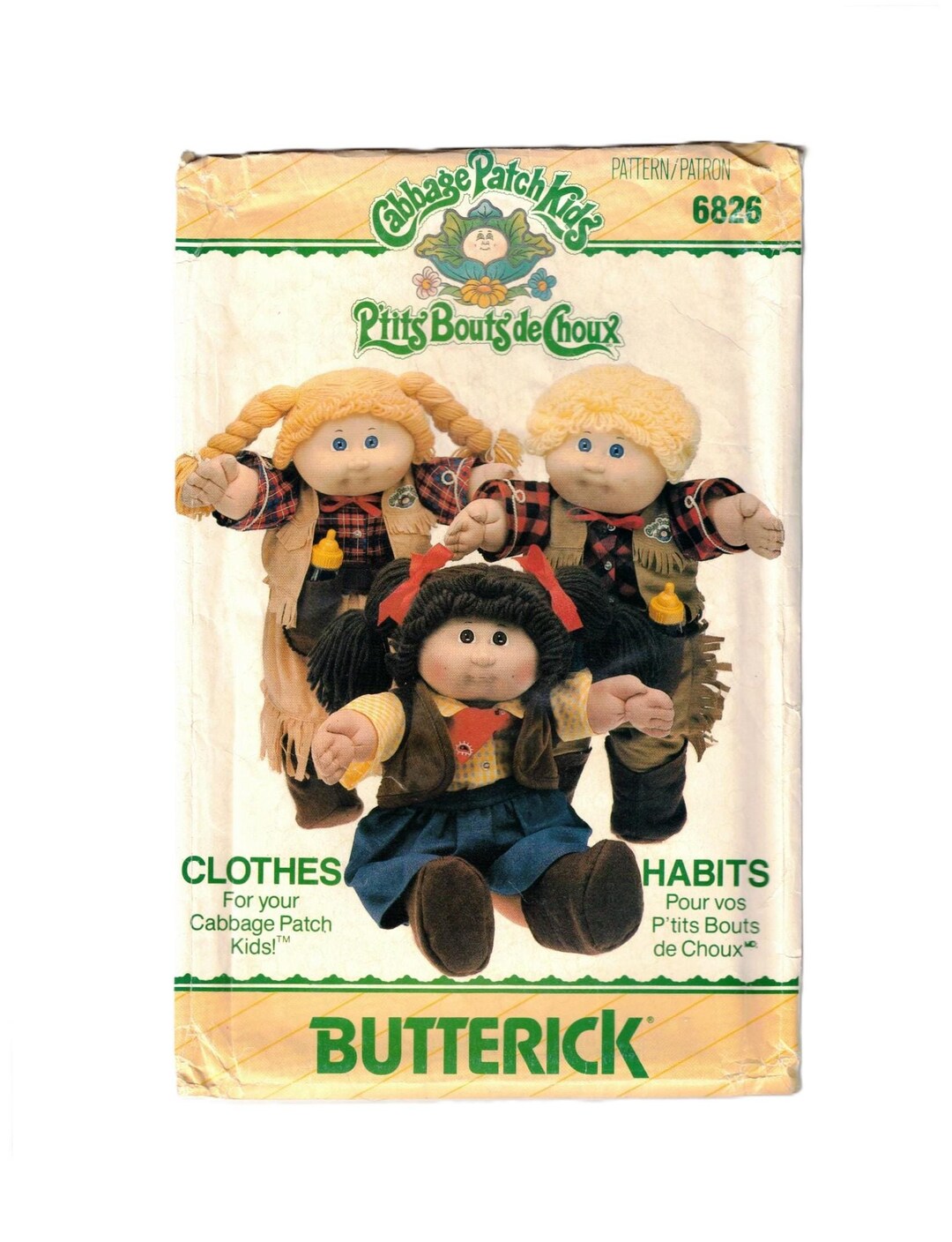 Cabbage Patch Kids Clothes Sewing Pattern, Cowboy & Cowgirl Outfits ...
