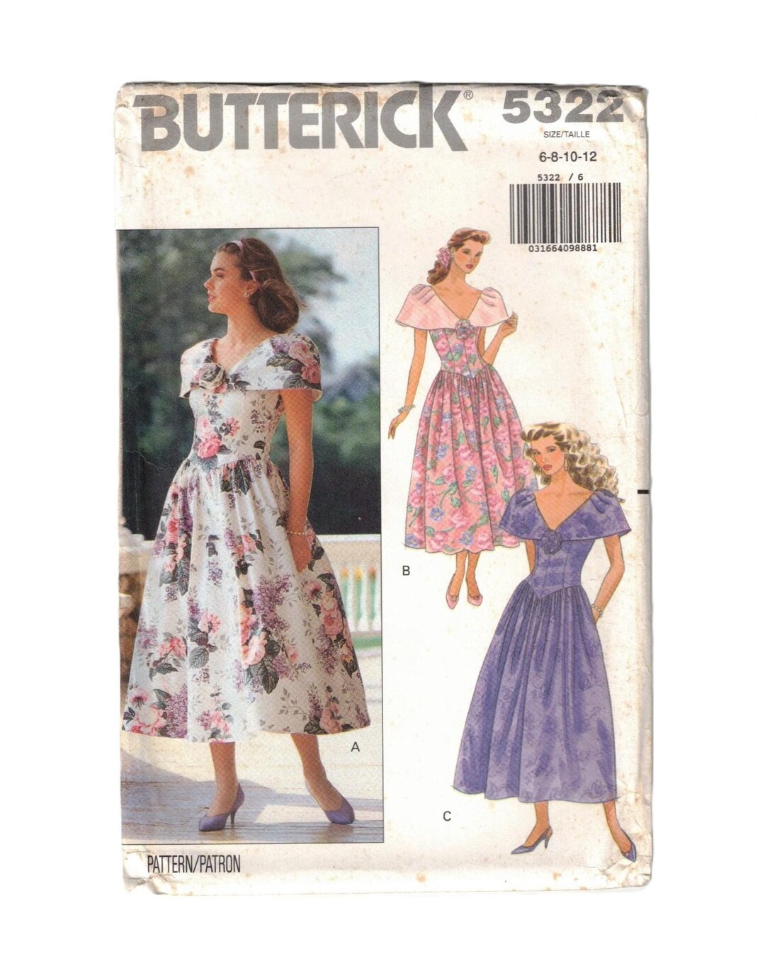 Misses' Dress With Basque Waist & Petticoat Vintage Sewing Pattern ...