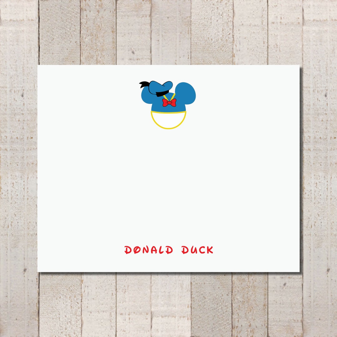 Personalized Donald Duck Stationery | Mickey Mouse Notecards - Etsy