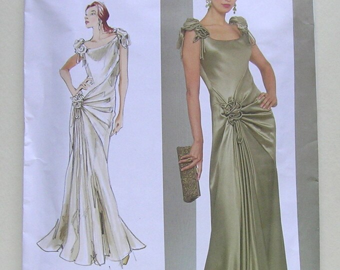 Vogue 1015, Designer Formal or Wedding Dress Pattern, Misses Sizes 6, 8 ...