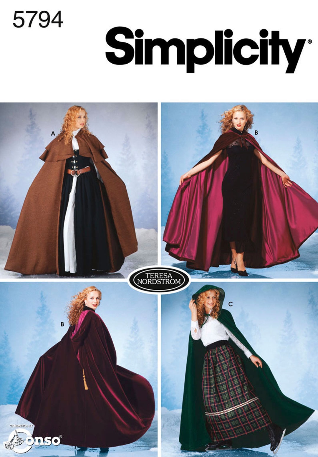 Elegant Floor Length Cape Simplicity 5794 New Designer Sewing Pattern ...
