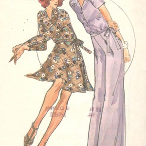 Butterick 3855: Vintage Uncut Designer Blouse, Skirt, and Wide Leg ...