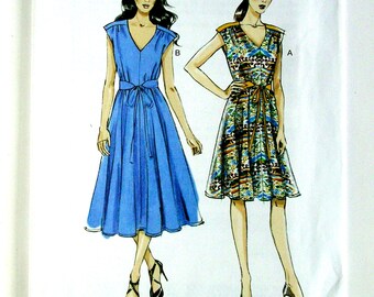 Vogue Sewing Pattern 8807 Misses V Neckline Shift Dress W/belt Size 8 ...