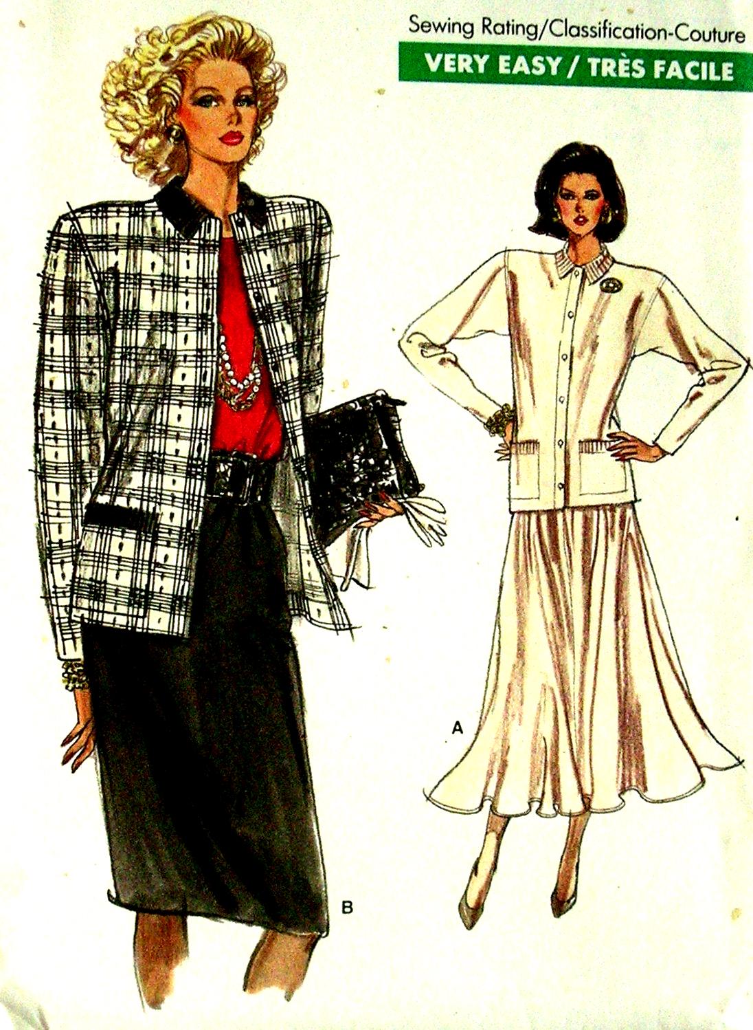 Vogue 7067: Ladies' Suit Pattern With Slim and Flared Skirt as Well as ...