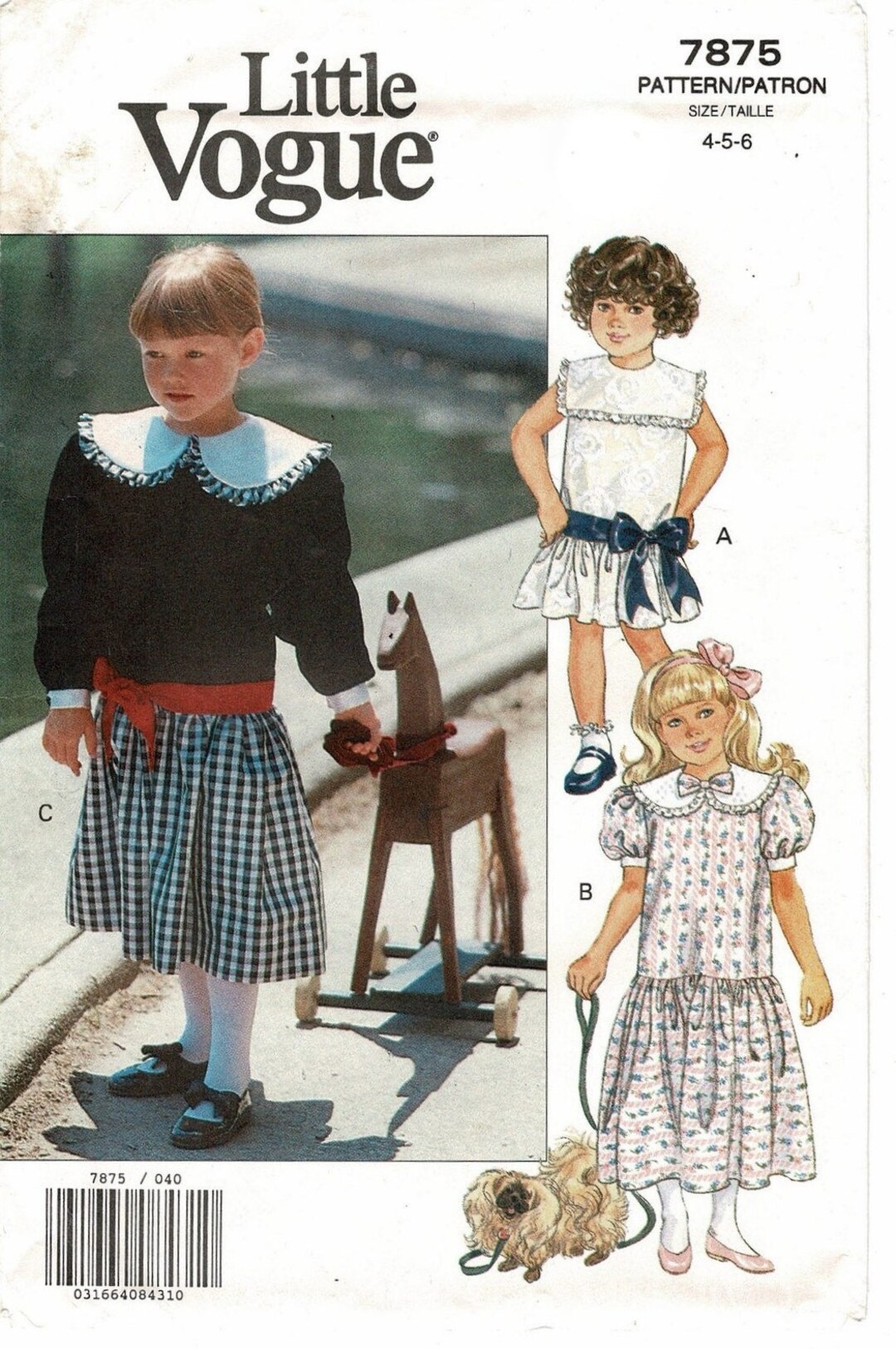 Little Vogue 7875, Little Girls' Dresses, Size 4, 5, and 6 Sewing ...