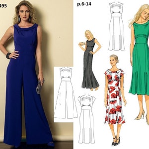 Butterick 6130, Misses Dress and Jumpsuit Pattern, Sizes 14, 16, 18, 20 ...