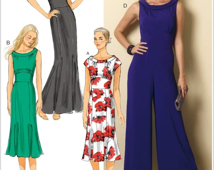 Butterick 6130, Misses Dress and Jumpsuit Pattern, Sizes 14, 16, 18, 20 ...