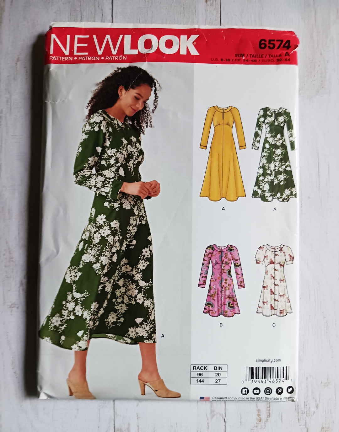 New Look 6574: New, Uncut Dress Pattern Sizes 6, 8, 10, 12, 14, 16, and ...