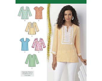 Simplicity Sewing Pattern 1461, Women's Tunic With Neckline and Sleeve ...