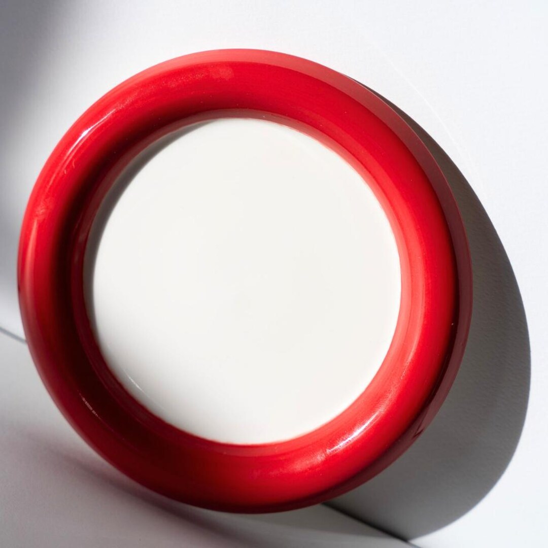 Two-tone Chunky Ceramic Plate: Modern Art Dinnerware - Etsy