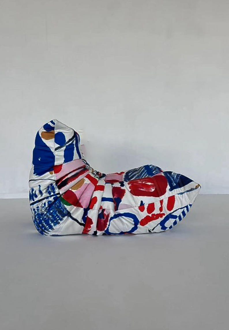 Graffiti Togo Chair – Velvet Suede Lounge Sofa, Artistic Graffiti ...