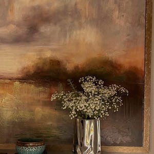 Chrome Ceramic Flower Vase - Modern Metallic Flower Vase, Aesthetic ...