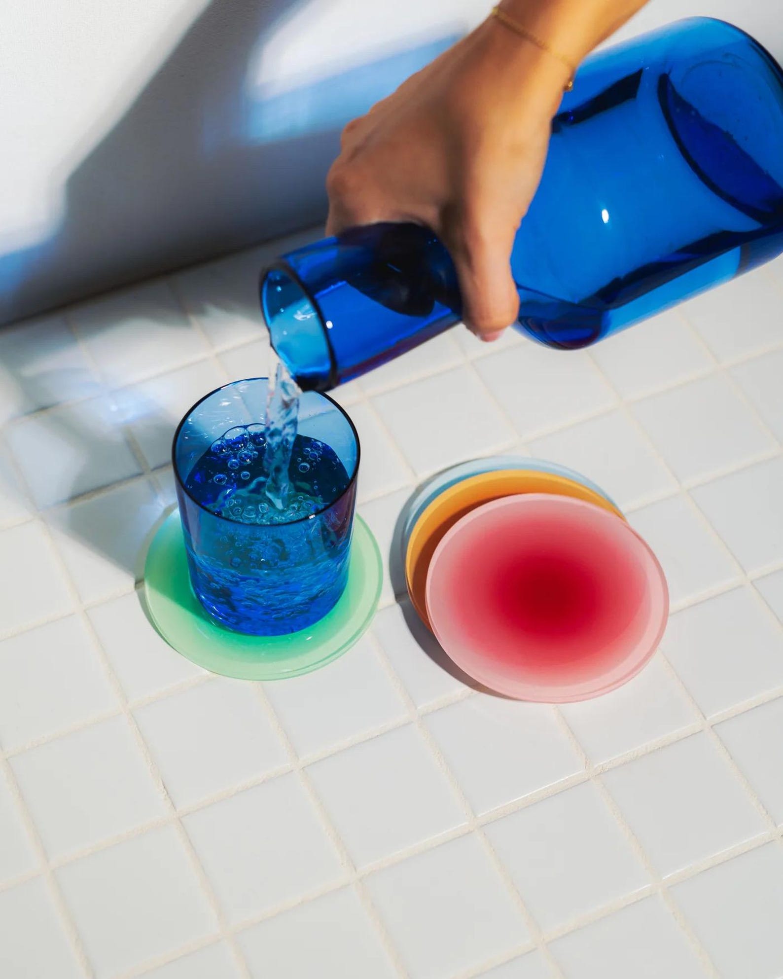 Acrylic Ombre Coasters – Colorful Gradient Drink Coaster Set, Modern ...