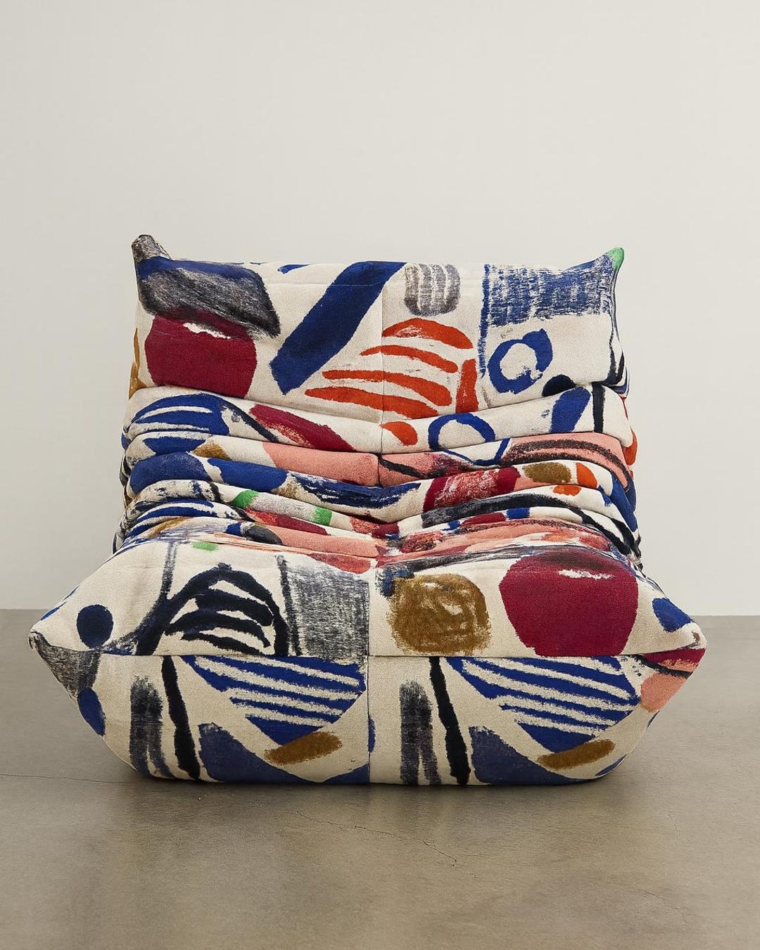 Graffiti Togo Chair – Velvet Suede Lounge Sofa, Artistic Graffiti ...