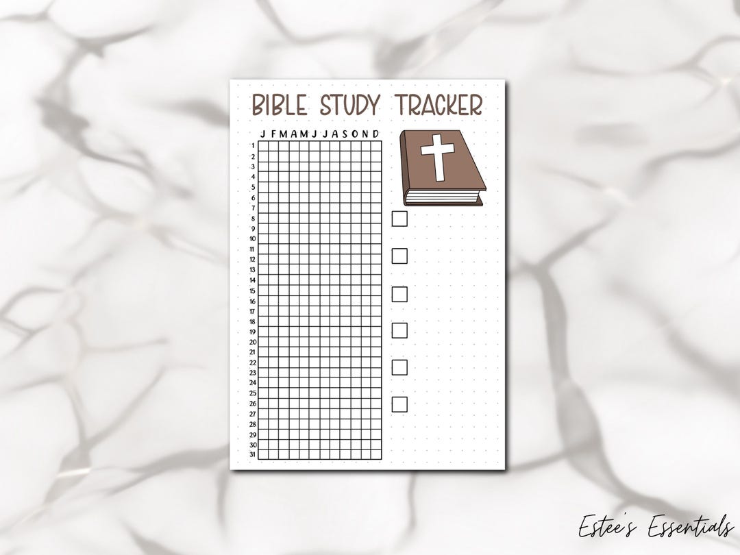 Bible Study Tracker Printable PDF File Yearly Tracker Bible Study ...