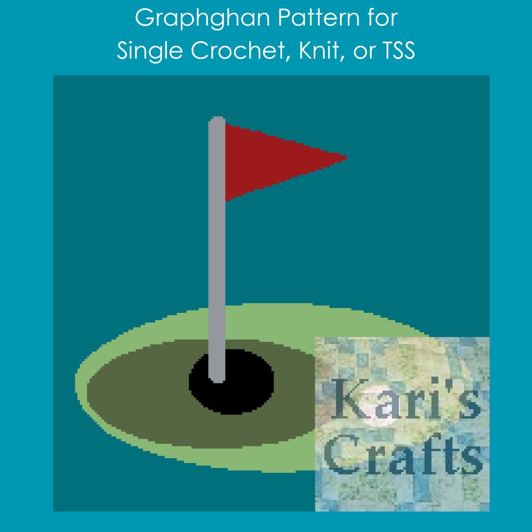 Golf Green Afghan Pattern: Single Crochet, Knit or TSS (digital ...