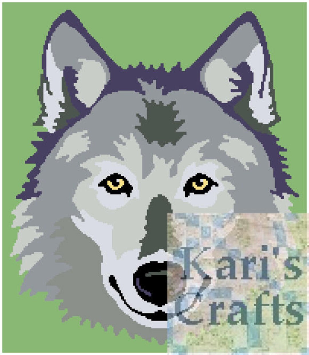 Wolf Head Afghan Throw Blanket PDF Pattern for Single Crochet or Knit ...