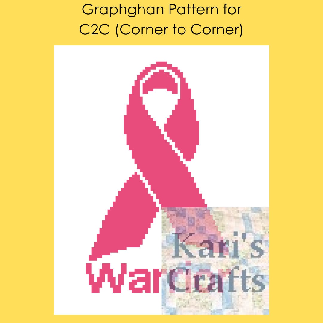 Cancer Ribbon Warrior C2C Crochet Afghan Pattern: Graph & Written ...