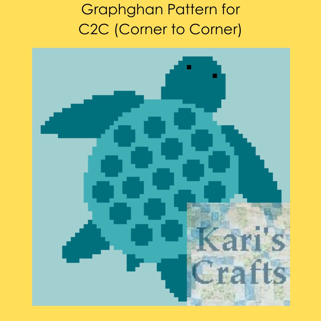Sea Turtle C2C Crochet Baby/toddler Afghan Pattern: Graph & Written ...