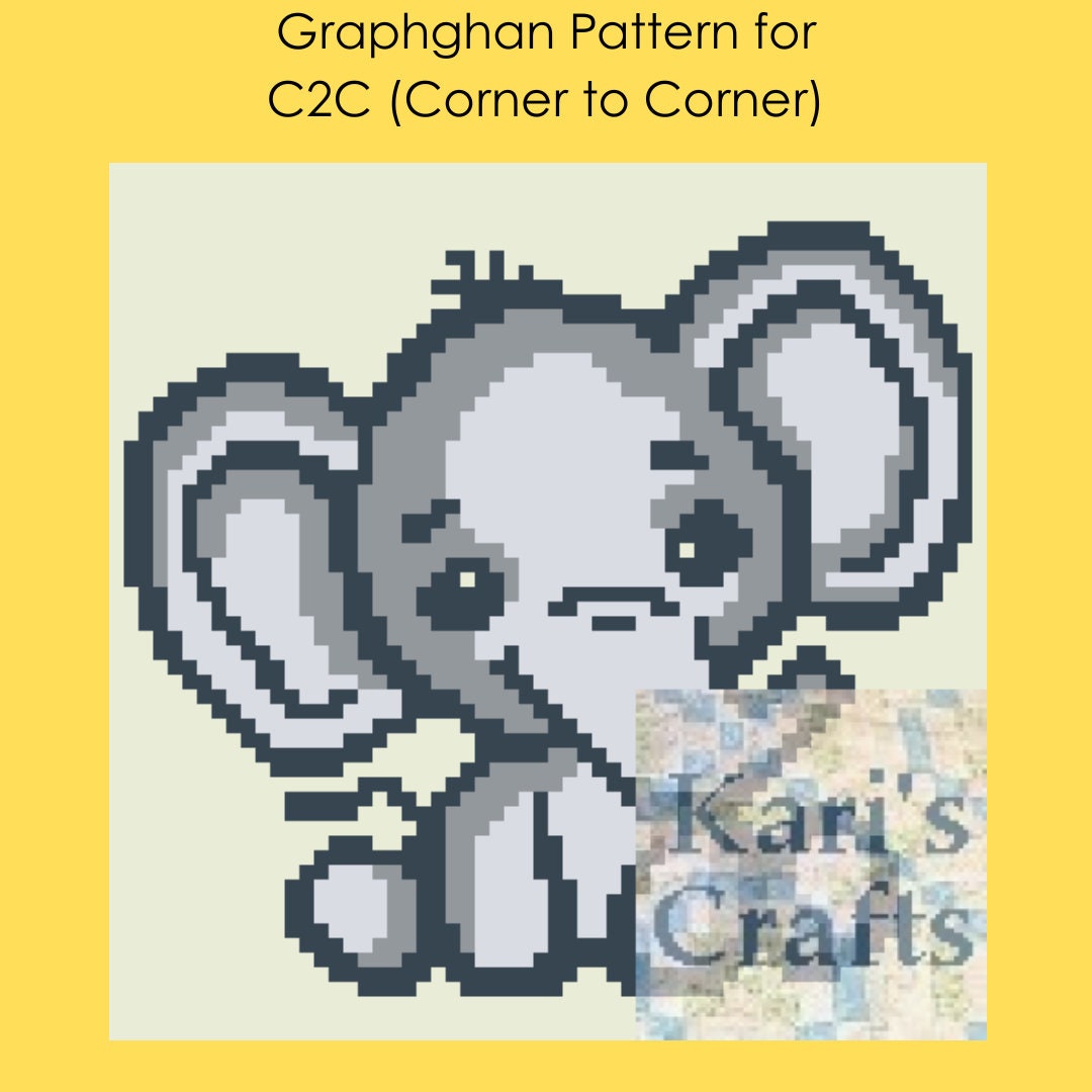 Baby Elephant Greys C2C Corner to Corner Afghan Baby Toddler Lap ...