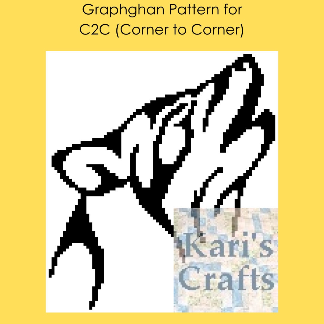 Wolf Howl Tribal Silhouette C2C Crochet Afghan Pattern: Graph & Written ...
