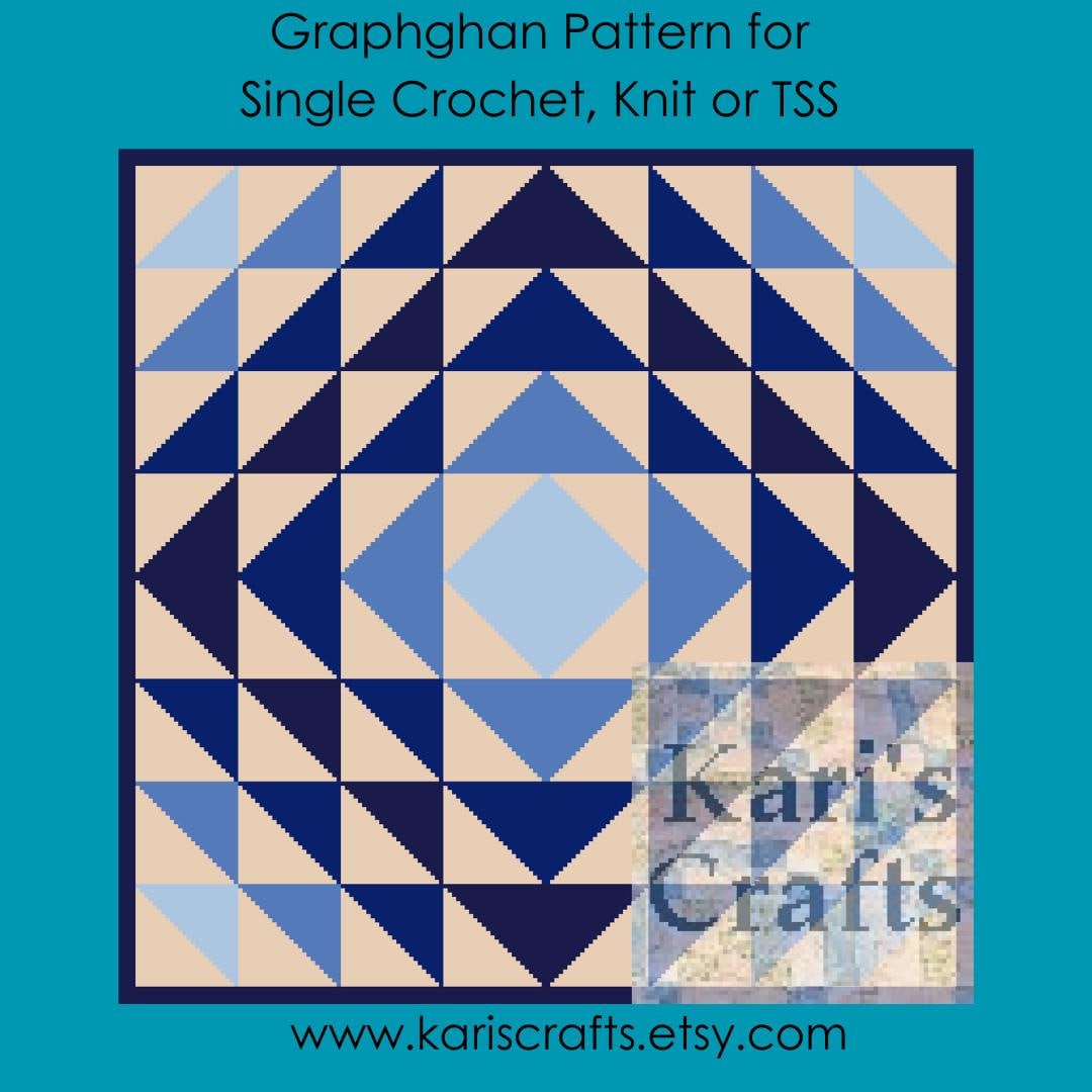 Radiating Squares Afghan Pattern: Geometric Croquilt Throw (digital ...