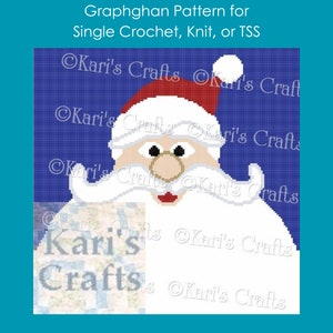 Smiling Santa Face Afghan Blanket PDF Pattern for Single Crochet, Tss ...