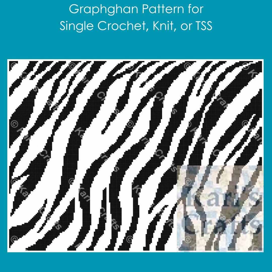 Zebra Stripes Throw Blanket Lap Afghan Pattern: Single Crochet, Knit or ...