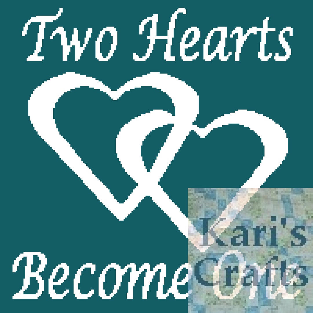 Two Hearts Become One Afghan Throw Blanket PDF Pattern for Single ...