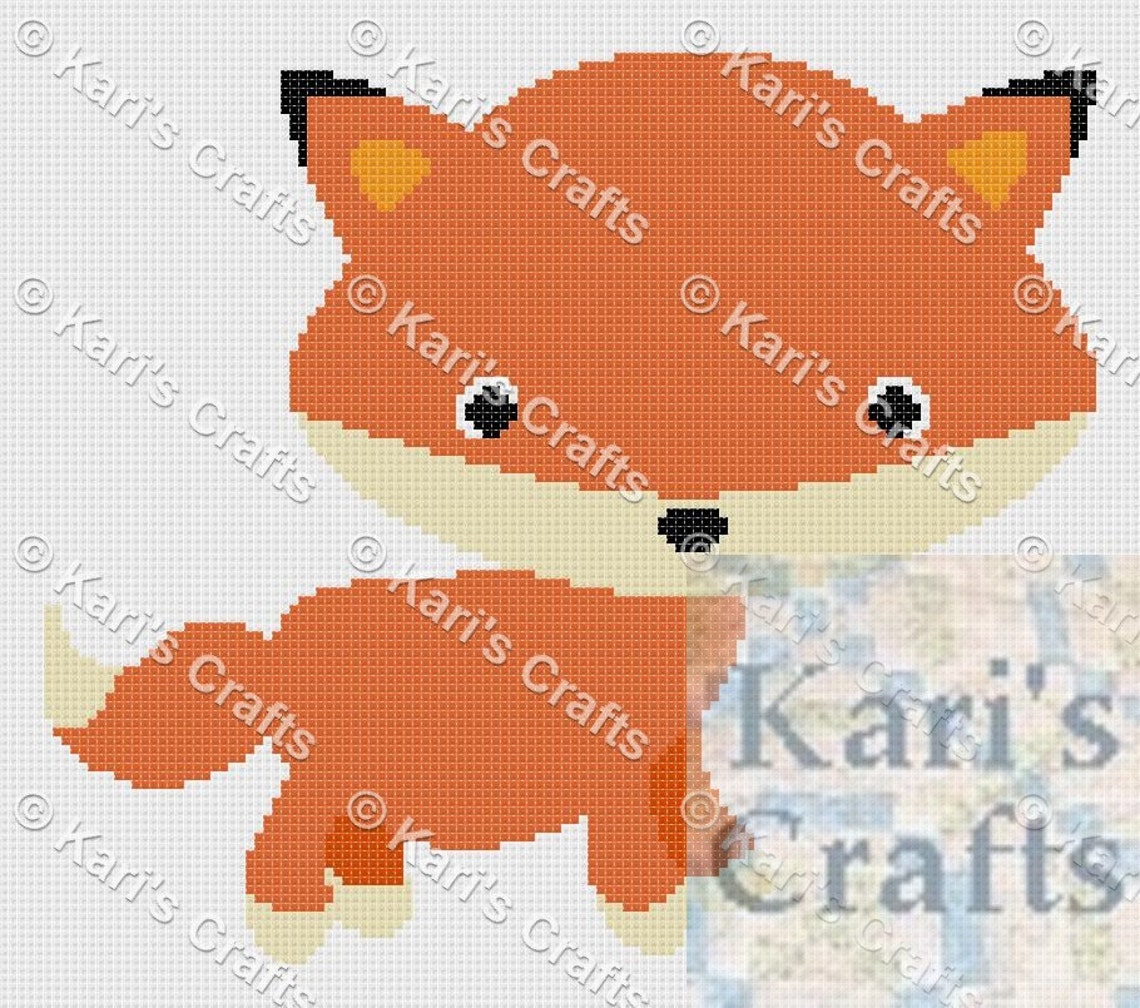 Tiny Fox Afghan Baby Blanket PDF Pattern for Single Crochet or - Etsy