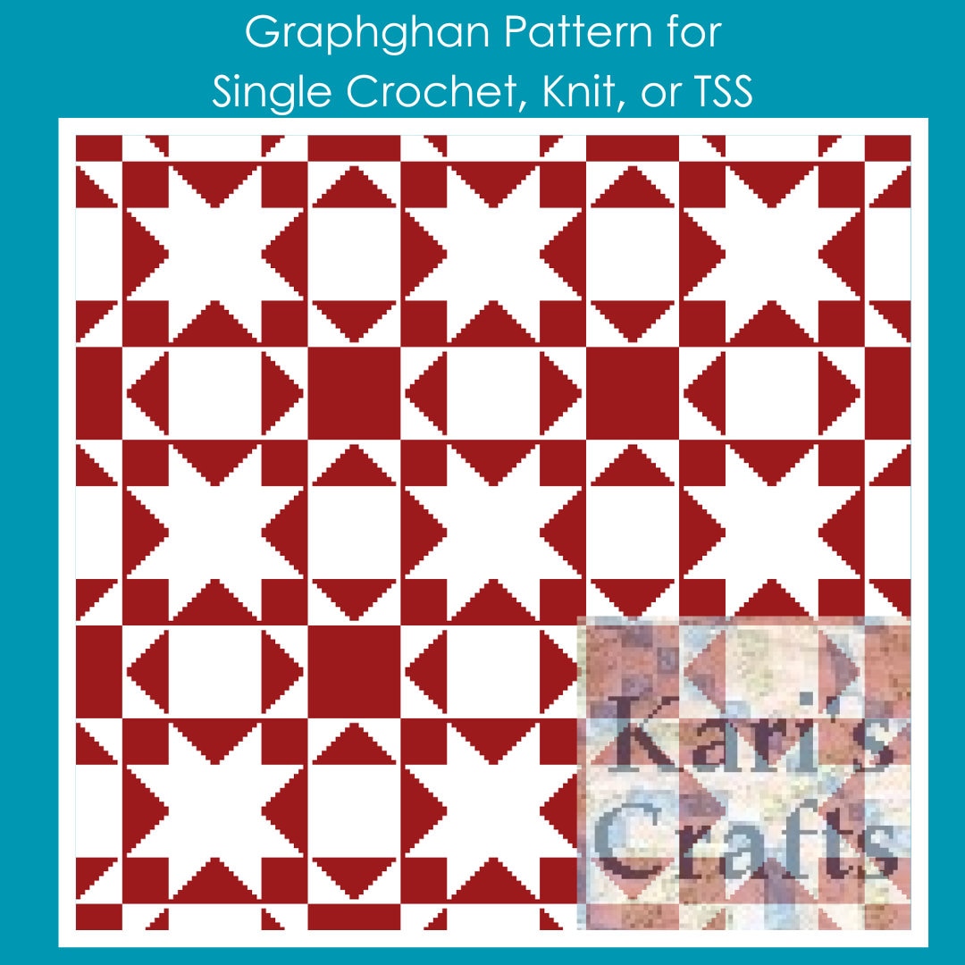 Amish Star Croquilt Afghan Pattern: Single Crochet, Knit or TSS ...