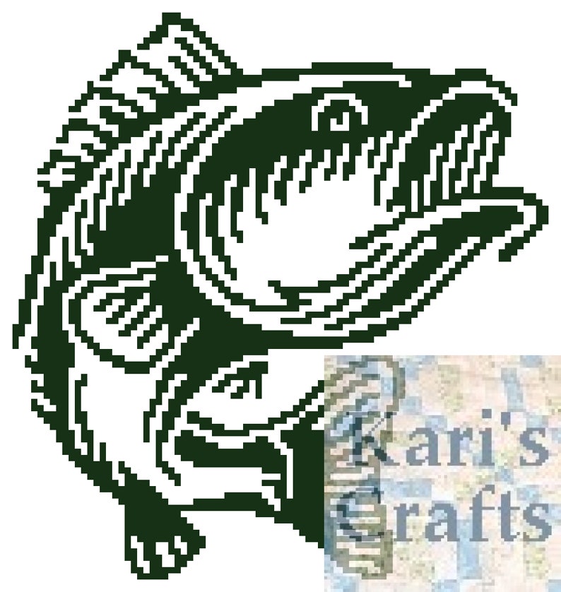 Bass Fish C2C Corner to Corner Afghan Blanket PDF Pattern - Etsy