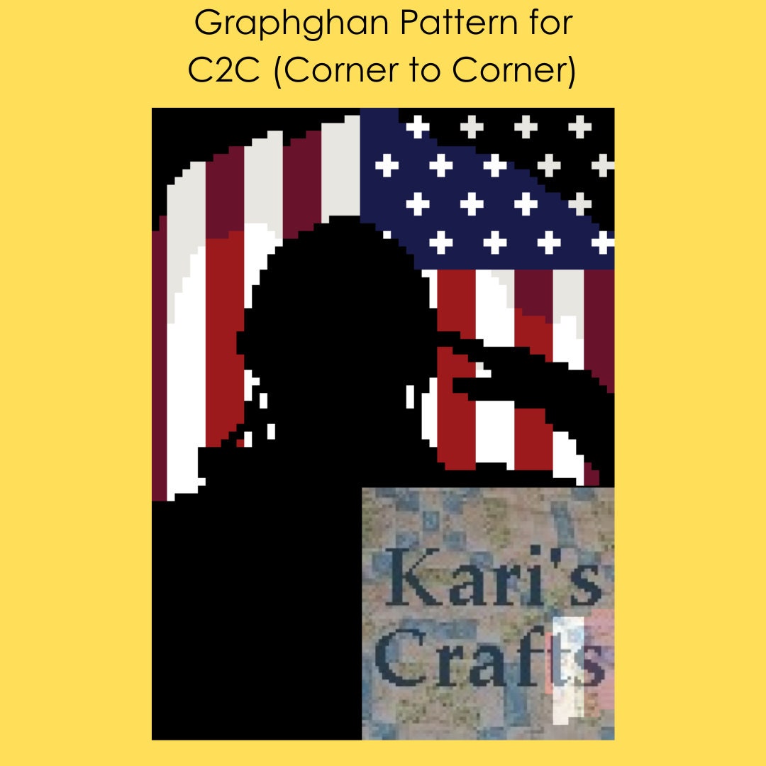 Soldier Salute C2C Crochet Afghan Blanket Pattern: Graph & Written ...