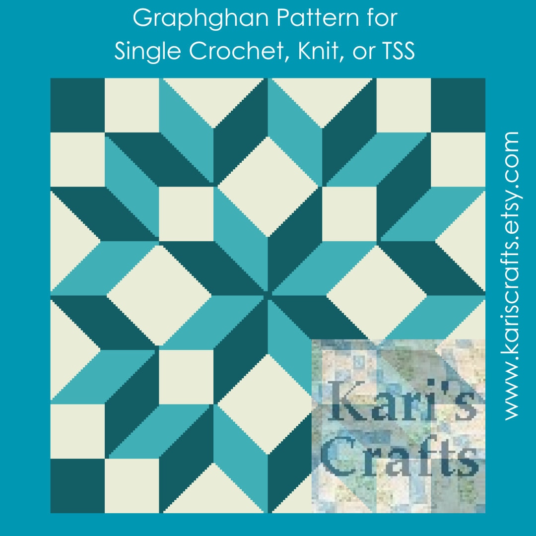 Carpenters Wheel Croquilt Afghan Throw Blanket PDF Pattern for Single ...