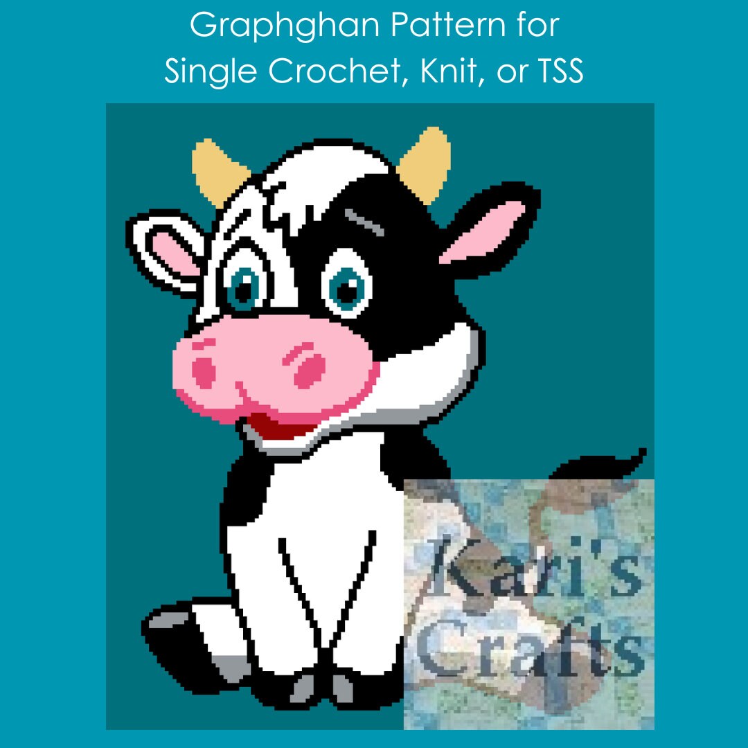 Sitting Cow Baby Toddler Throw Afghan Blanket PDF Pattern for Single ...