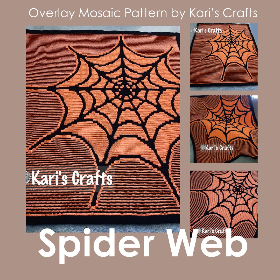 Spider Web Afghan Blanket PDF Pattern for Overlay Mosaic Crochet ...