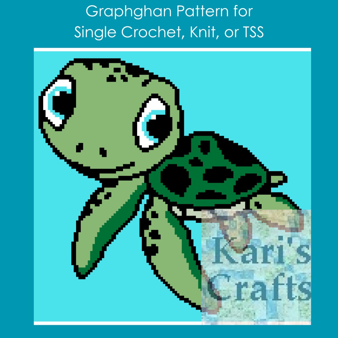 Baby Sea Turtle Afghan PDF Pattern for Single Crochet Knit or TSS ...