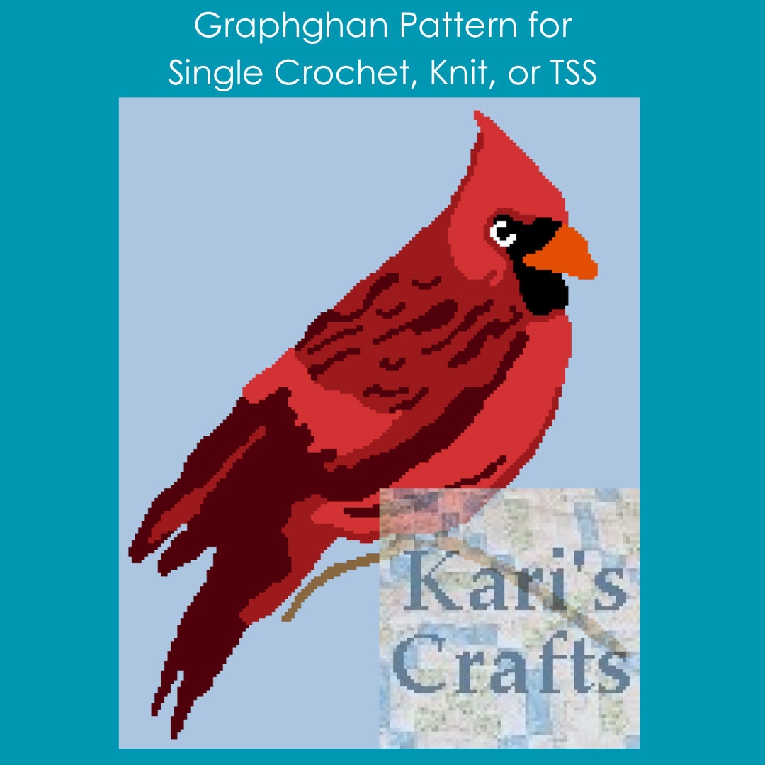 Cardinal on a Branch Afghan Blanket PDF Pattern for Single Crochet ...