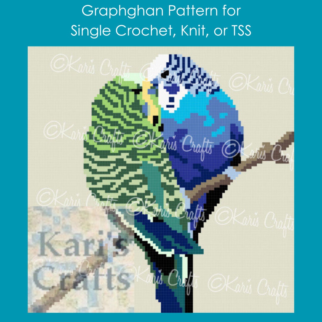 Parakeets Afghan Blanket PDF Pattern for Single Crochet, Knit or Tss ...