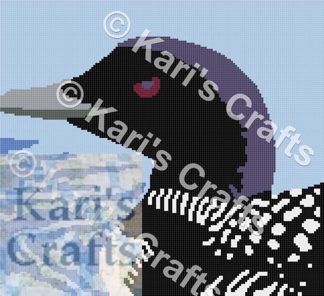 Loon Swimming on Rippling Lake Afghan PDF Pattern for Single Crochet ...