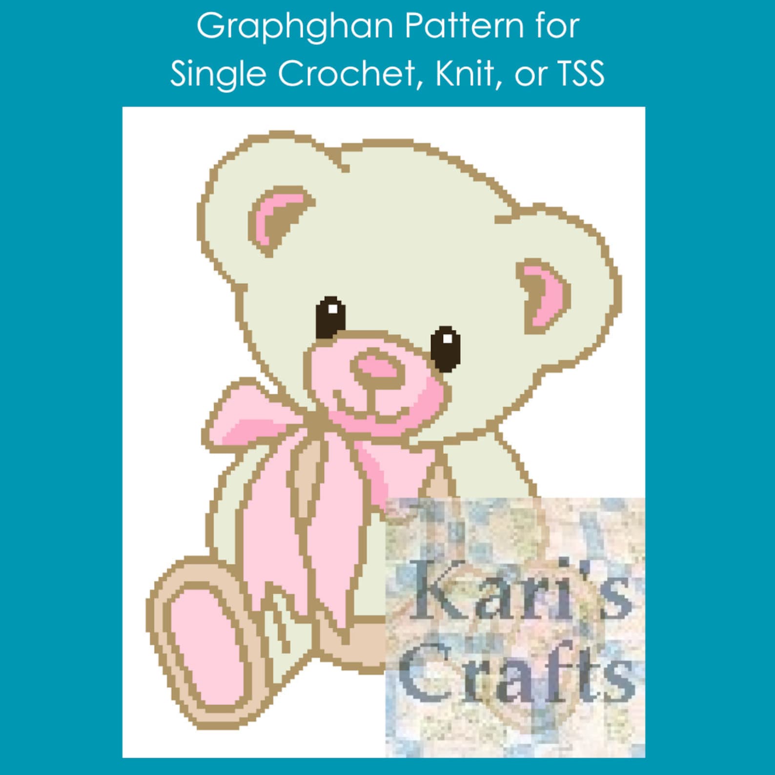 Teddy Bear Afghan Baby Blanket Pattern: Single Crochet, Knit or TSS ...