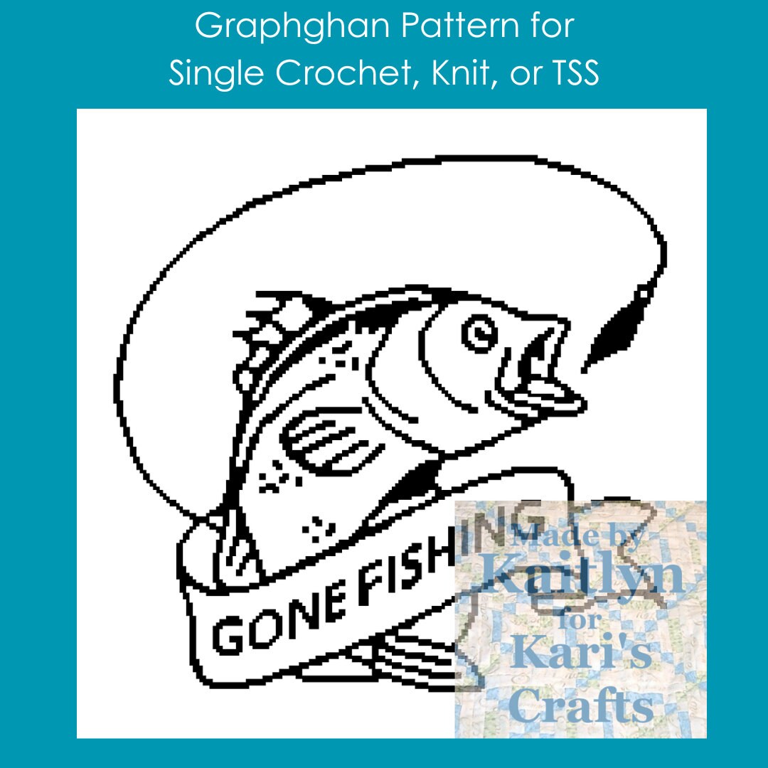 Gone Fishing Afghan Pattern: Single Crochet, Knit or TSS (digital ...