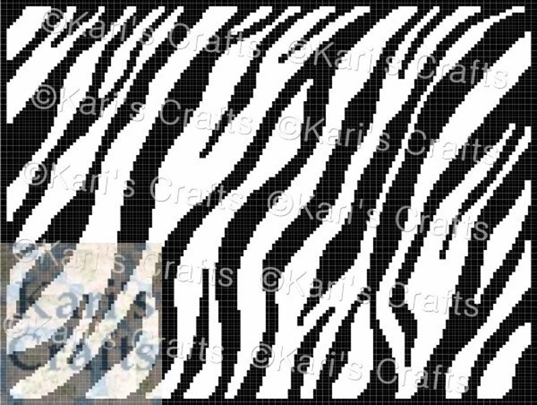 Zebra Stripes Throw Blanket Lap Afghan PDF Pattern Graph Written ...
