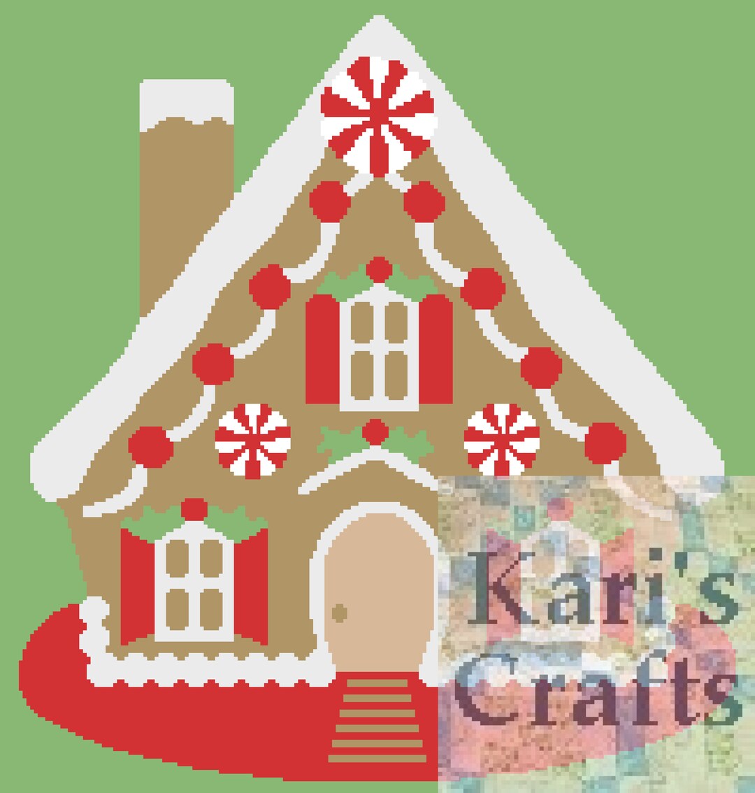 Gingerbread House Afghan Throw Blanket PDF Pattern for Single Crochet ...