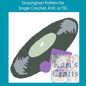 Vinyl Record Afghan Throw Blanket PDF Pattern for Single Crochet Knit ...
