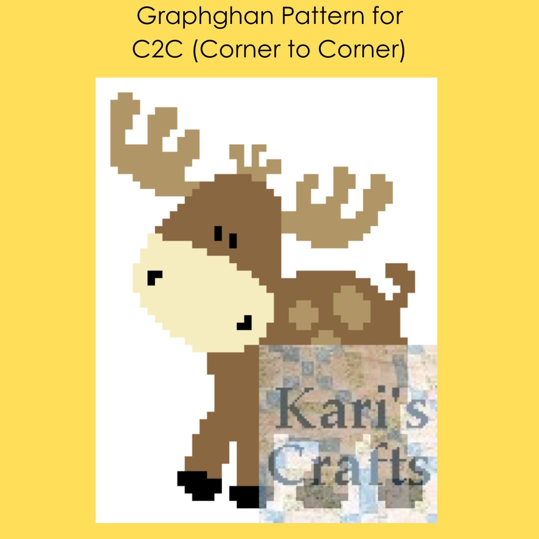 Baby Moose C2C Crochet Afghan Pattern: Baby Blanket or Pillow (digital ...